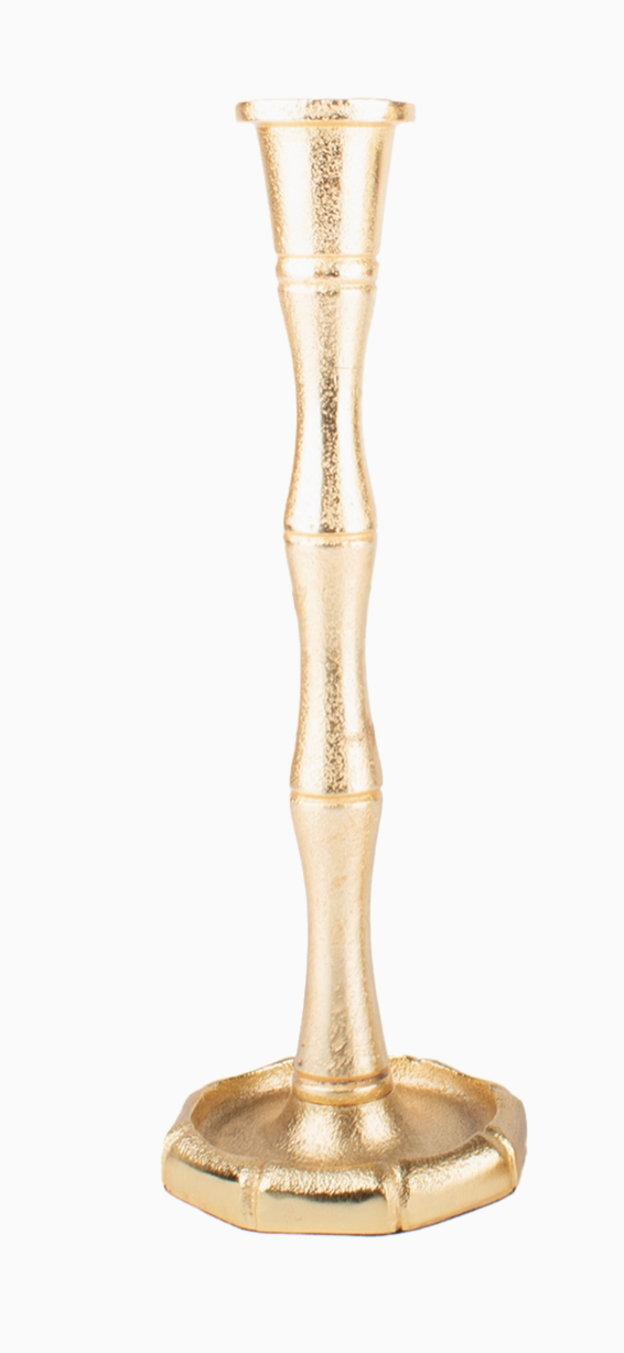 Gold Bamboo Candlestick- Large – House of Blum