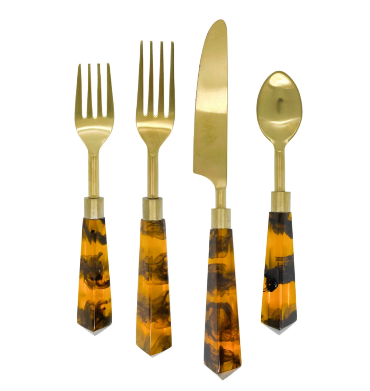 Tortoise Shell Acrylic Flatware Set – House of Blum